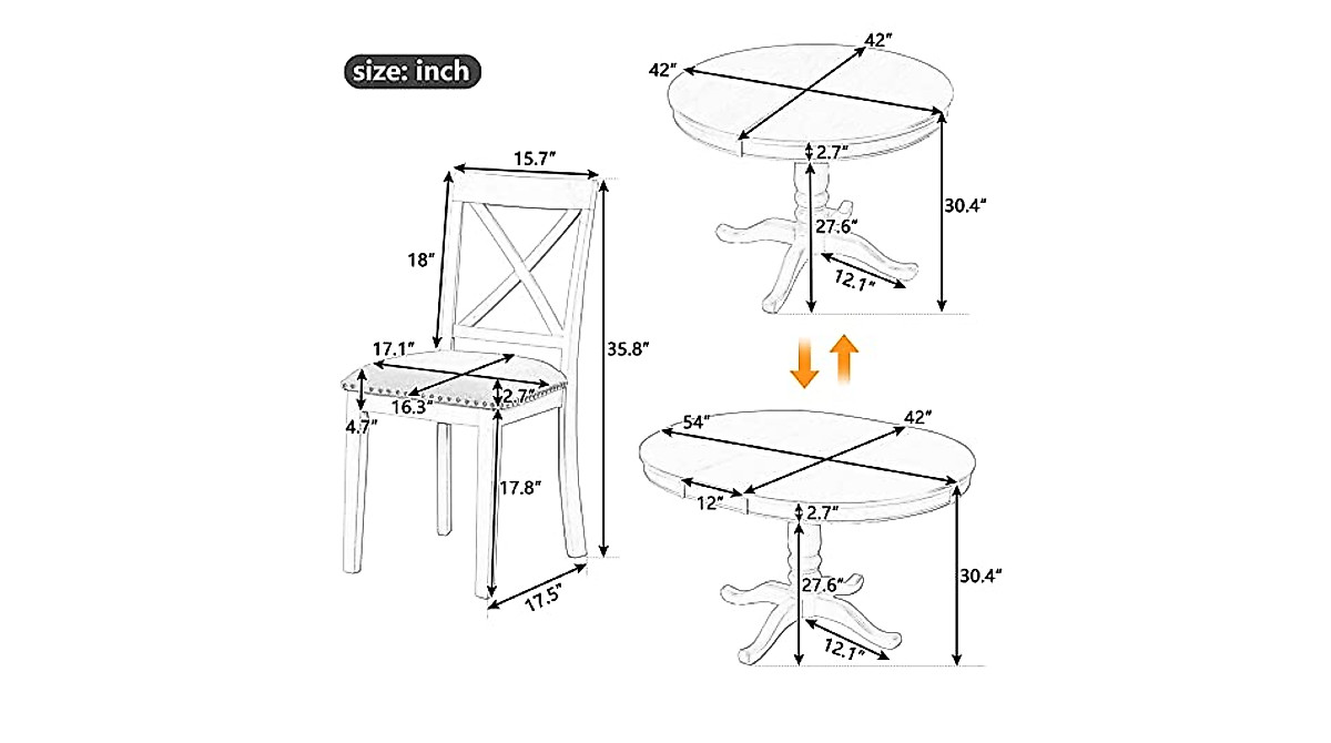 Merax Dining Table Set for 4 - Retro Style & Comfort