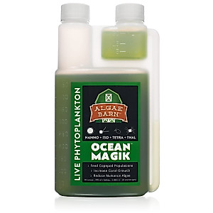 OceanMagik Live Phytoplankton Blend - Tetra x Nanno x Iso x Thal Phyto Food for Coral and Copepod (32oz)