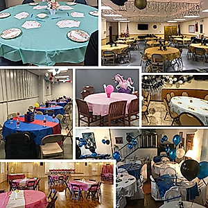 allgala 12-Pack Premium Plastic Table Cover Medium Weight Disposable Tablecloth-12PK Round 84"-White -TC58501