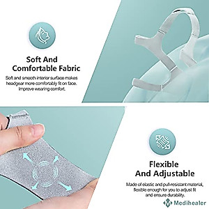 2Packs CPAP Headgear, 2Pack Replacement Headgear, Standard Mask Straps, Snugly Fit and Reduce Air Leaks, Frame and Clip Not Included, Great-Value Supplies by Medihealer.