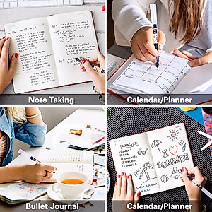 Rollerball Pens, 30 Pack Fine Point Rollering Ball Pen, 0.5mm Fine Tip Liquid Ink Pens, Quick-Drying Pen for Writing, Notetaking and Drawing