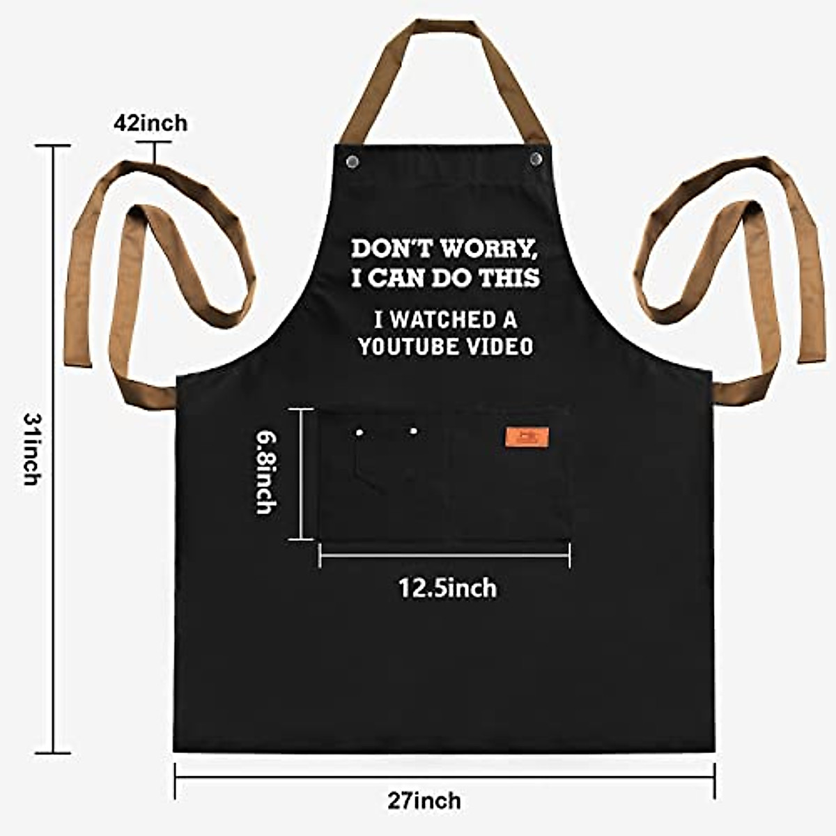 REHAVE Gifts for Dad, Mom, Father's Day Gifts From Daughter Son, Gifts for Men, Gifts for Husband, Boyfriend, Brother, Unique Birthday Gifts – BBQ Cooking Chef Apron 3 Pockets, Kitchen Baking Gifts