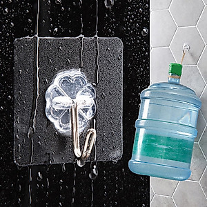 NevStp 1-10PCS Transparent Stainless Steel Strong Self Adhesive Hooks Key Storage Hanger for Kitchen Bathroom Door Wall Multi-Function,Transparent,1PCS