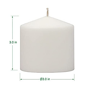 Stonebriar 18 Hour Long Burning Unscented Pillar Candles, 3x3, White , Pack of 6