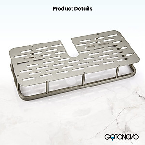 gotonovo Brushed Nickel Shower Shelf Wall Mount Solid Brass Essential Shower Rack Single Pack One Layer Bathroom Shower Rack Basket Arm Mount Shower Storage