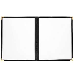 12 Pack Clear Restaurant Menu Covers, Letter Size Holders with Double Panels, Metal Corners (8.5 x 11 in)