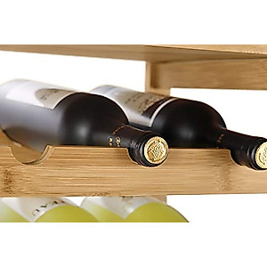 HYNAWIN Bamboo Wine Rack Freestanding Wine Storage Shelf Display Stand Perfect for Home Living Room Kitchen Bar (7 Tiers, 28-Bottles)