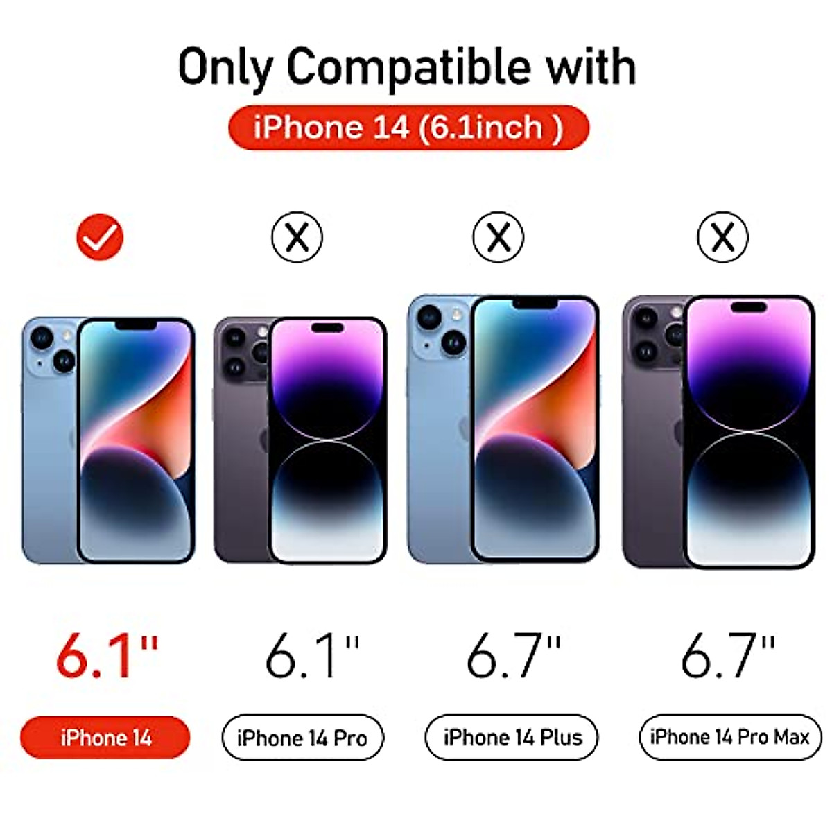 ivoler [3+3 Pack] Tempered Glass for iPhone 14 6.1 inch 2022 [3 Pack] with [3 Pack] Camera Lens Screen Protector with [Alignment Frame], Anti-Scratch Case Friendly Transparent HD Clear Film