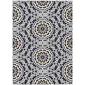 Addison Rugs Chantille ACN619 Black 9' x 12' Indoor Outdoor Area Rug, Easy Clean, Machine Washable, Non Shedding, Bedroom, Living Room, Dining Room, Kitchen, Patio Rug