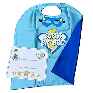 FUNNY PARTY PIECES Superhero Sibling Inspirational Cape And Mask Set Great For Those Little Role Models Expecting A Sibling (Brother)