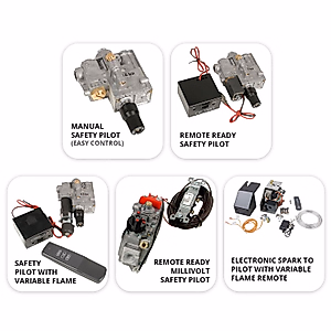 Rasmussen Alterna Vent Free FireBalls Burner Kit (AFB24-LG-AFB24-S-B-N), 24-Inch, Remote Ready Millivolt Safety Pilot, Natural Gas, Smooth FireBalls/12 Pieces/Light Grey