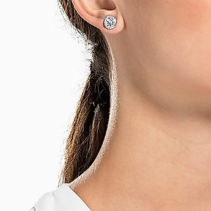 SWAROVSKI Una Angelic Stud Pierced Earrings, Rhodium Finish, Clear Crystal