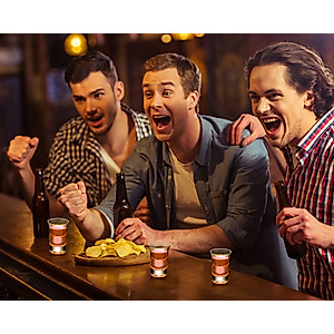 50 Pack Shot Glass Set with Heavy Base, 1.4 Ounce Clear Shot Glasses Round Shot Glasses Bulk for Whiskey Wine Liquor Vodka Birthday Party