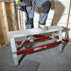 Metaltech I-BMDWB18 BuildMan 18-30'' Adjustable height Aluminum Drywall Workbench - 500 pound capacity