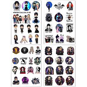 Wednesday Temporary Tattoos Stickers for Kids Party Favors Decoration Supplies 20 Sheet Tattoo Stickers for Boys Girls Goody Treat Bag Stuff Fillers School Gift Rewards