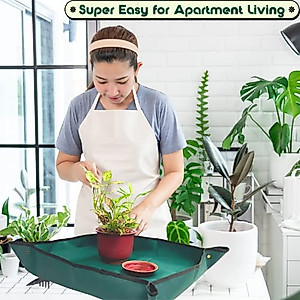 Borrigo Plant Repotting Mat & Mesh Pads for Pots | Oxford Waterproof Potting Mat | Foldable & Reusable Plant Mat | Large 29.5”x29.5”, for Indoor Gardening, Potting Tarp