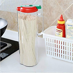 Honoen Spaghetti Noodle Pasta Storage Container, Clear Airtight Canister Cereal Crisper Box with Locking Lids, Durable and Safe, Suit for Storage of Noodles