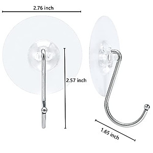 Large Adhesive Hooks 22lb (Max), 12 Pack Transparent Waterproof Big Wall Hook for Hanging Heavy Duty, Rustproof Stainless Steel Towel and Coats Hooks for Kitchen, Bathroom, Home and Office