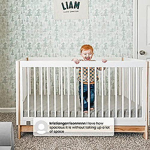 GAP babyGap Tate 4-in-1 Convertible Crib - Greenguard Gold Certified, Bianca White/Natural