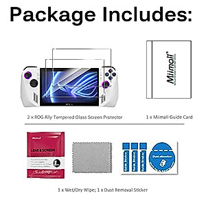 Miimall [2 Pack] Compatible for ROG Ally Screen Protector Tempered Glass, HD Clear 9H Anti-Fingerprint Anti-Scratch Cover Protector Film for Asus ROG Ally Handheld 2023 Accessories (7.0 inch)