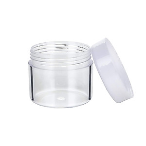 Bekith 60 Pack 0.7oz / 20 ml Round Plastic Pot Jars, Empty Sample Makeup Cosmetic Containers with Lids for Creams, Eye Shadow, Powder, Jewelry