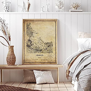Idaho Map Print Idaho Map USA Map Art Idaho City Road Map Poster Vintage Gift Map
