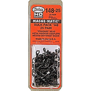 Kadee #148-25 Bulk Pack -25 Pair #148 Whisker Metal Couplers - Medium HO Scale