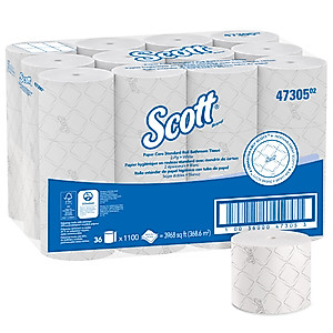 Scott® Pro Small-Core High-Capacity 2-Ply Toilet Paper, 1100' Per Roll, Pack Of 36 Rolls