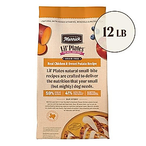 Merrick Lil’ Plates Premium Grain Free Dry Dog Food For Small Dogs, Real Chicken And Sweet Potato Kibble - 12.0 lb. Bag