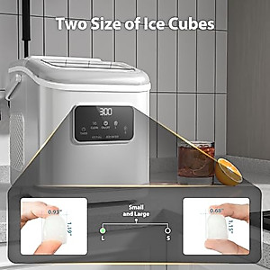 Electactic Ice Maker Machine countertop Self Cleaning Portable Compact Small Bullet Ice Maker with Digital Screen,9 Cubes in 6 Mins,26lbs in 24Hrs,for Camping Dorm Home Outdoor（White）
