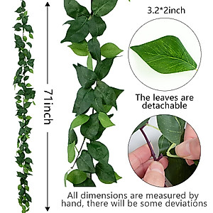 Apeair 3Pcs Artificial Greenery Ivy Vines Kit, 6FT Odorless Silk Ivy Garland, Green Leaves Fake Hanging Plants, for Boho Decor, Home, Classroom, Wall, Party and Wedding Decoration