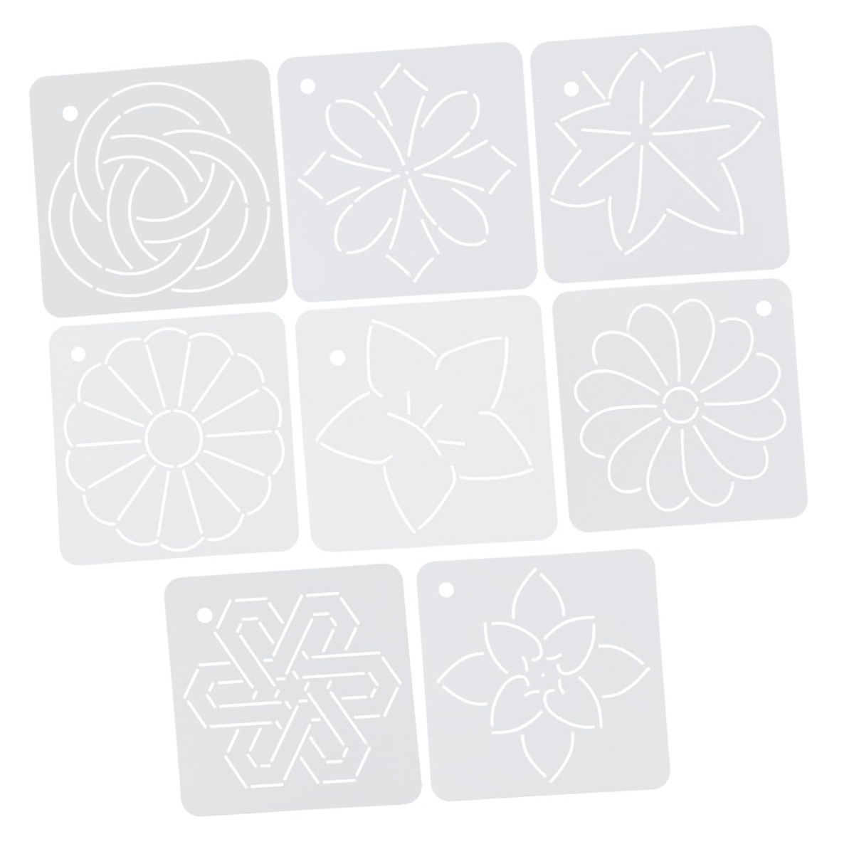 TEHAUX 8pcs Patchwork Template Wire Crimping Tool Acrylic Sewing Ruler Patchwork Stencil Template Wire Crimper Tool Painting Flower Template Embroidery Template Grip Plastic Quilting