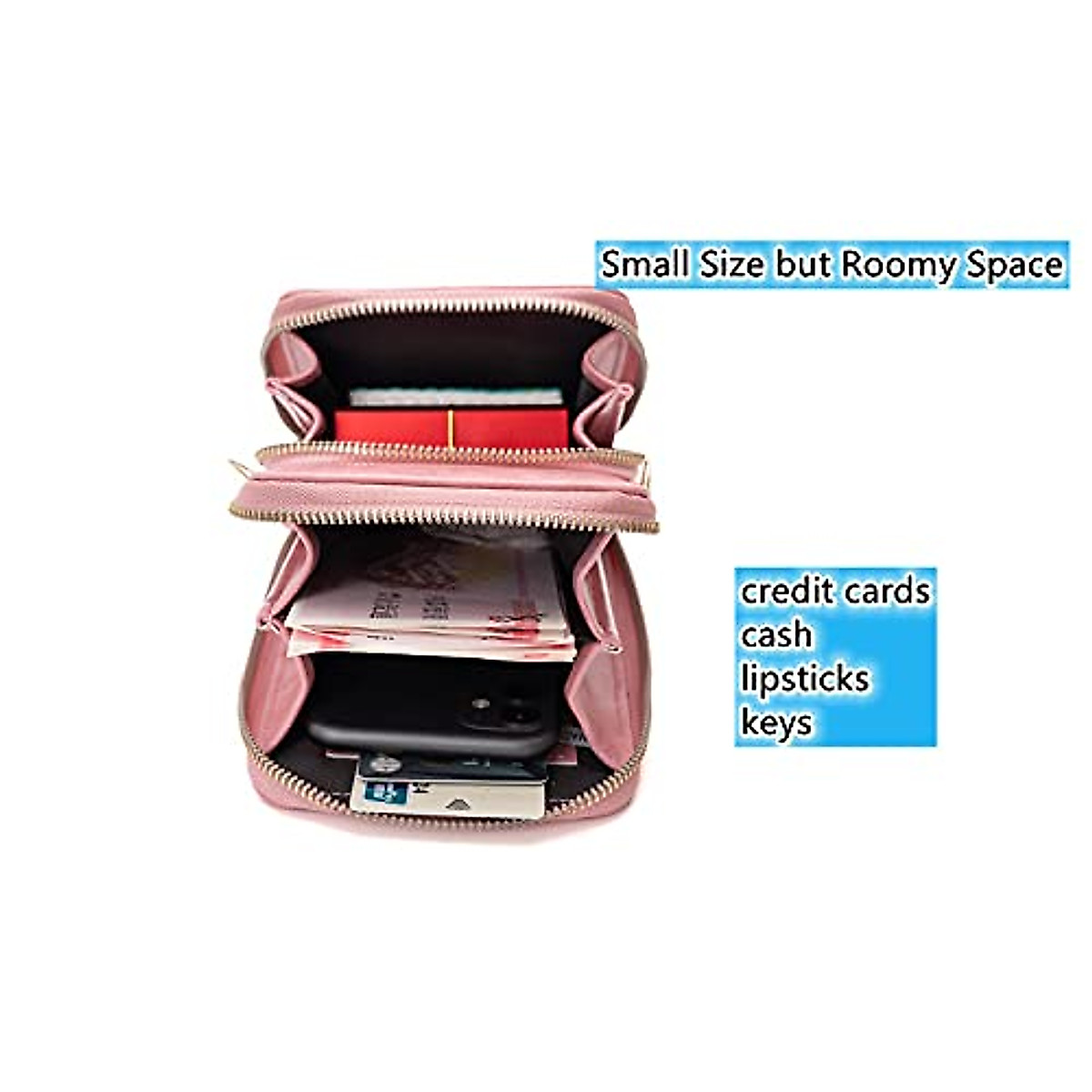 ISYSUII Crossbody Bags for Women for Samsung Galaxy S21 Plus Cell Phone Wallet Purse with Credit Card Holder Adjustable Shoulder Strap Leather Handbag Clutch for Women Girls Gift,Black