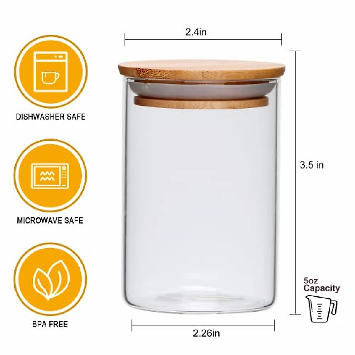 5.7 OZ Spice Jars,16 Pack Glass Spice Jars with Labels and Chalk,Seasoning Containers for Spice,Sugar,Salt,Coffee,Tea