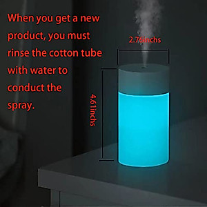 Mini Humidifier, USB Power Supply, Suitable for Study Room, Bedroom, Baby Room, Office, Car, With 7 Color LED, Air Humidifier, Can Be Used for Facial Moisturizing (Black)