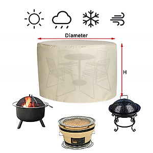 Round Garden Furniture Covers 43x28in, Protects the Furniture From Damage, Waterproof, 420D Patio Furniture Protector Cover, for Outdoor Furniture, Patio Table