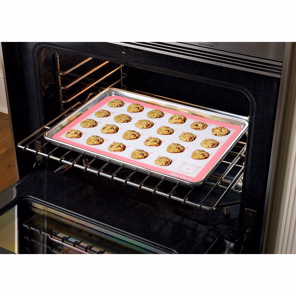 Aprince 2 Pack of Silicone Baking Mats Silicone Pastry Mat,Non-stick Baking Mat Pink 16.5x11.8x0.09 inch Silicone Mat Silicon Baking Mat Set Baking Mats Silicon Mats for Baking mats non stick silicone