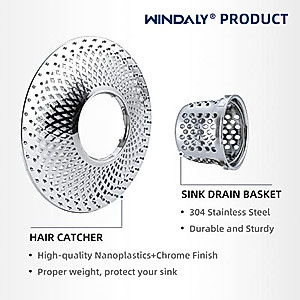 WINDALY Shower Drain Hair Catcher, Bathtub Hair Catcher Drain Protector Strainer, Tub Drain Hair Trap Catcher