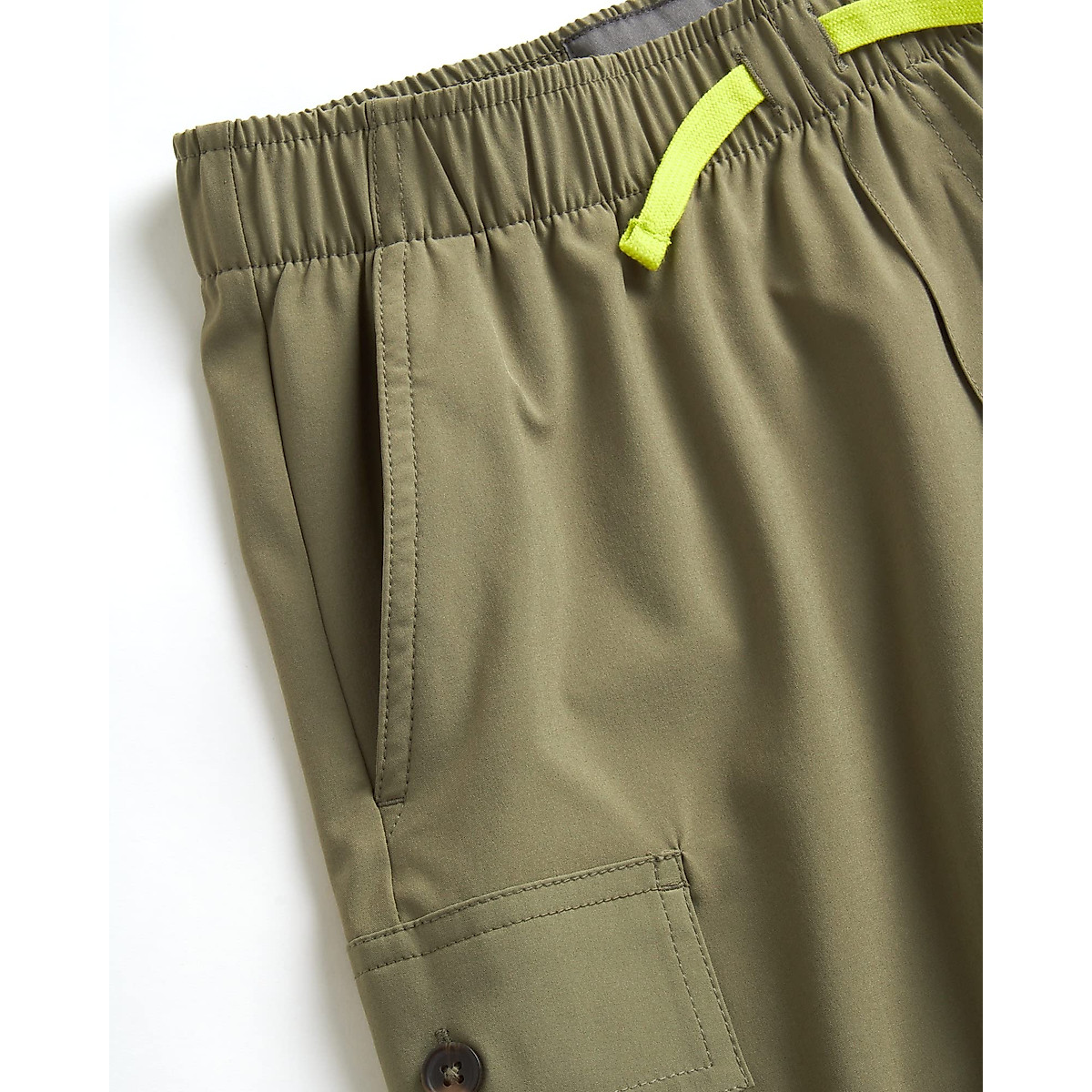 Eddie Bauer Boys' Shorts - Stretch Fit Pull On Cargo Tech Shorts for Boys (4-20), Size 7, Olive