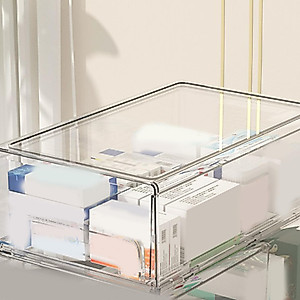 Clear Acrylic Drawer Organizer Dustproof Large Capacity Elegant Storage Box for Makeup Medicine Desktop Counter