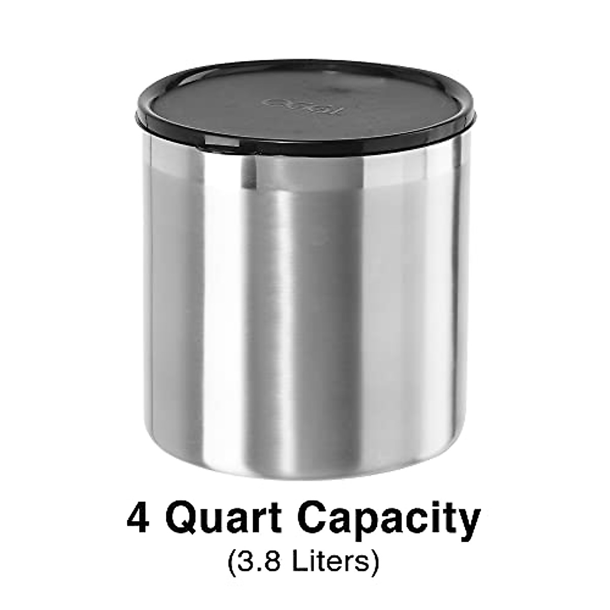 Oggi Stainless Steel Jumbo Grease Container with Removable Strainer and Snug Lid. Perfect container for fryer oil, bacon drippings, lard and ghee oil. Large capacity can - 1 Gall / 4 Qt / 3.75 Lt
