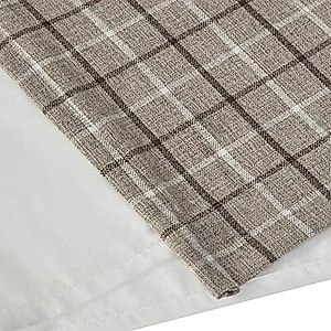 Madison Park Anaheim Cabin Plaid Curtain Window, Thermal Insulated Fleece Lining, Living Room Decor Light Blocking Drape for Bedroom, 1-Single Panel Pack, 50" x 95", Rod Pocket, Brown