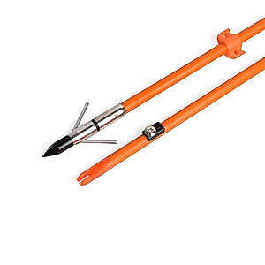 Bowfishing Arrows 34inch Solid Fiberglass Shaft with Broadhead for Compound Bow Recurve Bow Fishing Arrow Archery Hunting (Pack of 6)