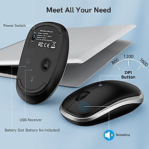Trueque Wireless Keyboard and Mouse, Ultra Slim Silent Keyboard with Responsive & Low Profile Keys, Tilt Angle, Sleep Mode, 2.4GHz USB Cordless Mouse Combo for Computer, PC, Chromebook (Mac-Gray)