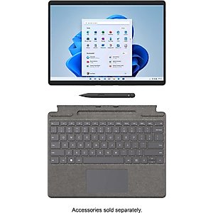 Microsoft Surface Pro 8 Tablet, Intel Evo i7-1185G7, 16GB RAM, 256GB SSD, Intel UHD Graphics, 13" Touchscreen Display, Windows 10 Pro Laptop Computer, Graphite, EC8-00013 (Renewed)