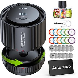 Electric Mason Jar Vacuum Sealer Kit, Portable Vacuum Sealer for Jars, Jar Sealer for Wide Mouth & Regular Mouth Mason Jar, Automatic Canning Sealer for Jars, Vacuum Sealer Mason Jar for Food Storage