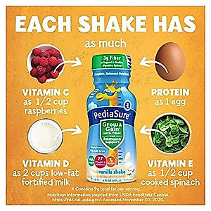 PediaSure Grow & Gain with 3g Fiber for Digestive Health, Provides Immune Support, Kids Protein Shake, DHA Omega-3, Non-GMO, Chocolate, 8 Fl Oz (Pack of 24)