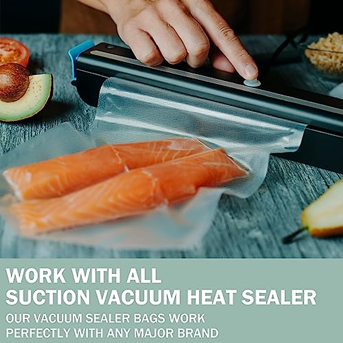 Windyun 300 Pcs Vacuum Sealer Bags for Food Bulk, Gallon 11 x 16 In, Quart 8 x 12 In, Pint 6 x 10 in, Commercial Grade Precut Bag for Sous Vide Food Storage Meal Prep Puncture Prevention Heavy Duty