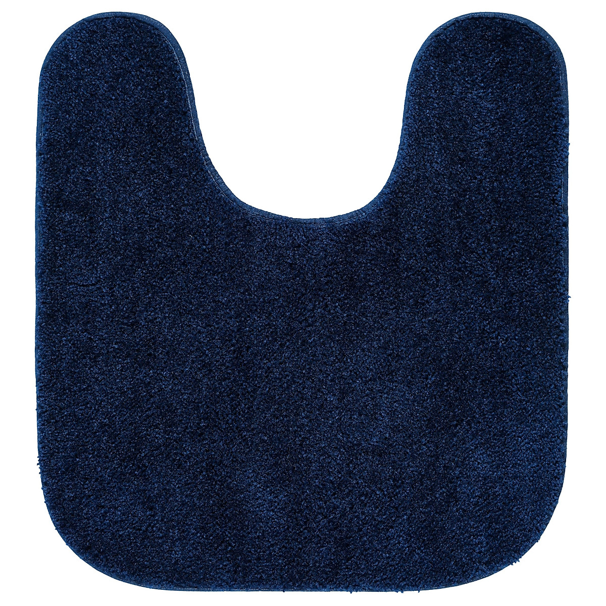 Garland Rug Traditional Washable Bath Rug Set, 4 Piece (Toilet Seat Cover,Contour Rug, 21" x34', 17"x24" Bath Rugs) Navy