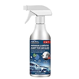 60ML Anti Fog Spray, Auto Windshield Cleaning Agent, Film Coating Agent for Automotive Interior Glass and Mirrors, Anti Fog Agent for Car Glasses to Prevent Fogging and Improve Driving Visibility